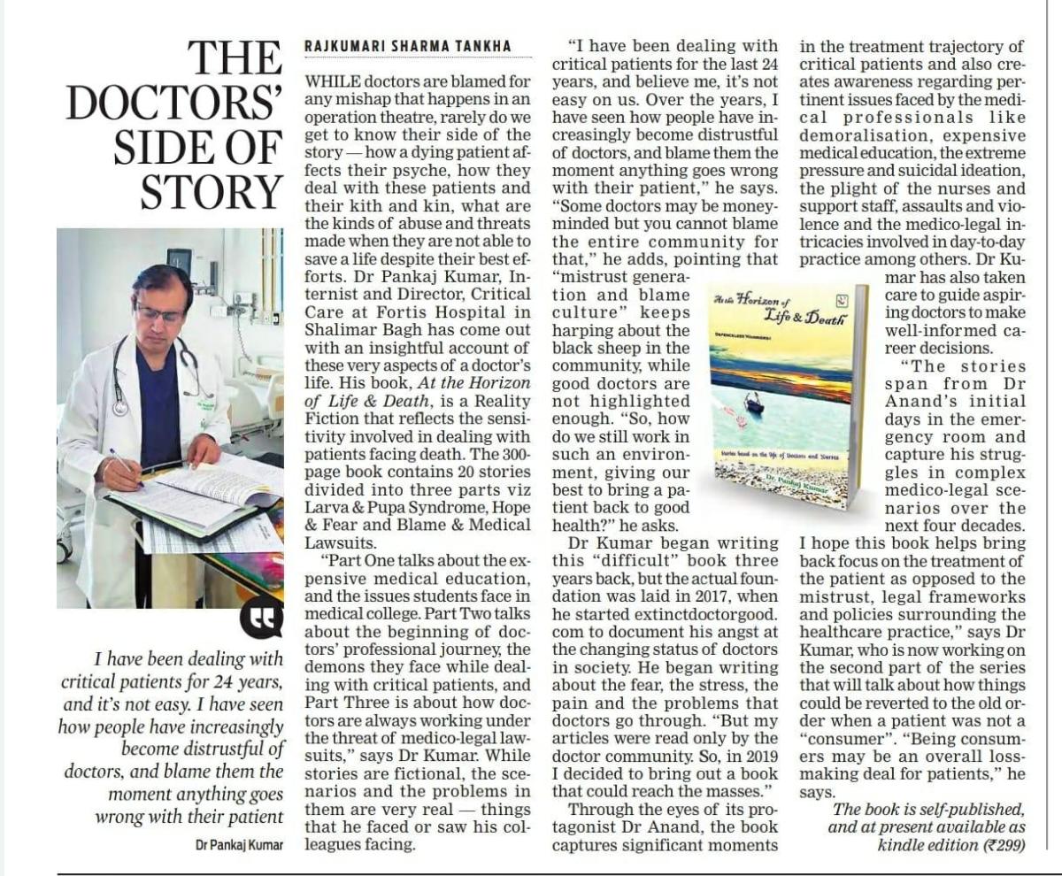 The Book-‘At the Horizon of Life & Death’: Doctors’ struggle with death ...